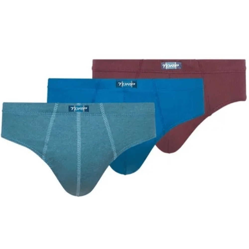 Cueca Torp Slip em Algodão 7002 Kit C/3 - Mega São José